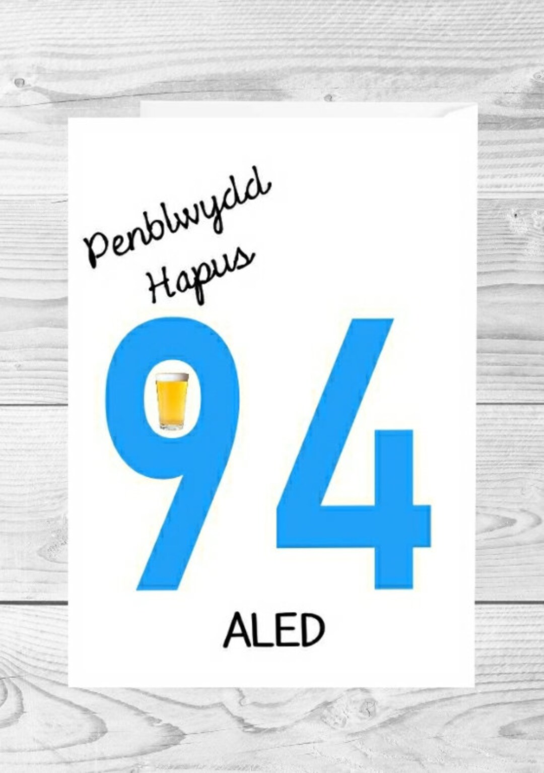 Personalised Welsh 94th Birthday Card for Him - Penblwydd Hapus - Age ...
