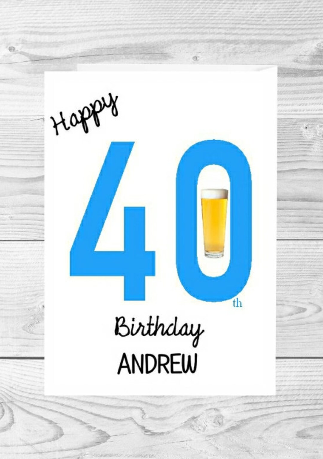 Personalised 40th Birthday Card for Him 40 Forty Years Old Son Husband ...