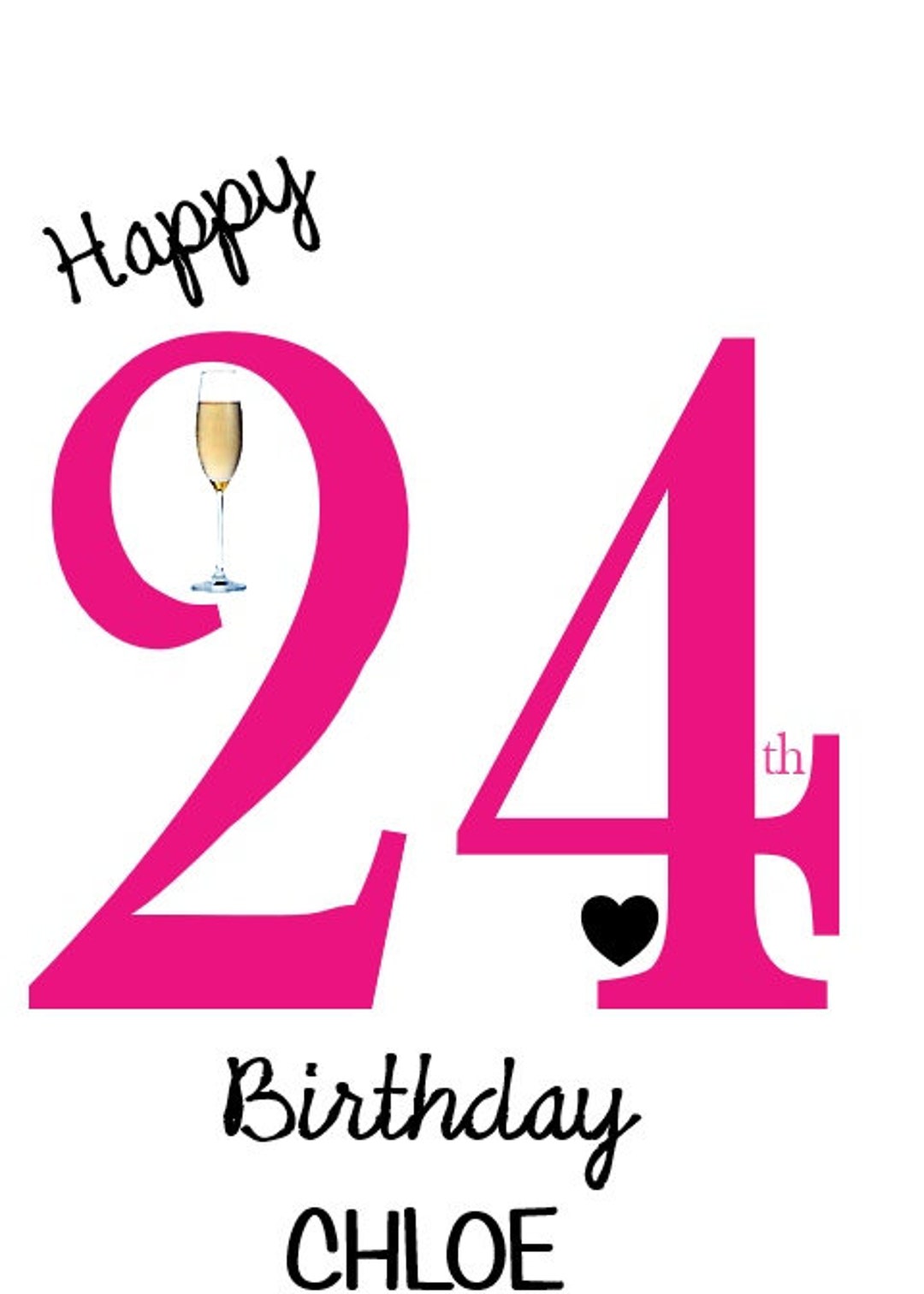Personalised 24th Birthday Card for Her 24 Twenty Four - Etsy