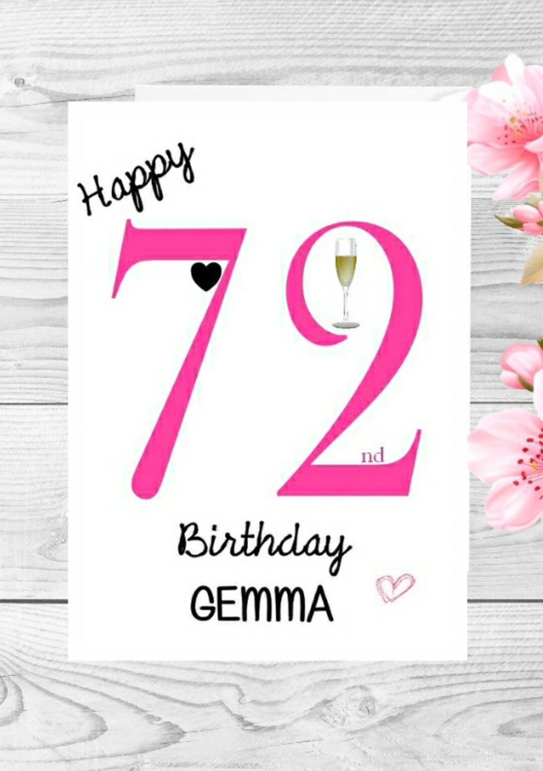 Buy Personalised 72nd Birthday Card for Her - 72 - Seventy Two Years ...