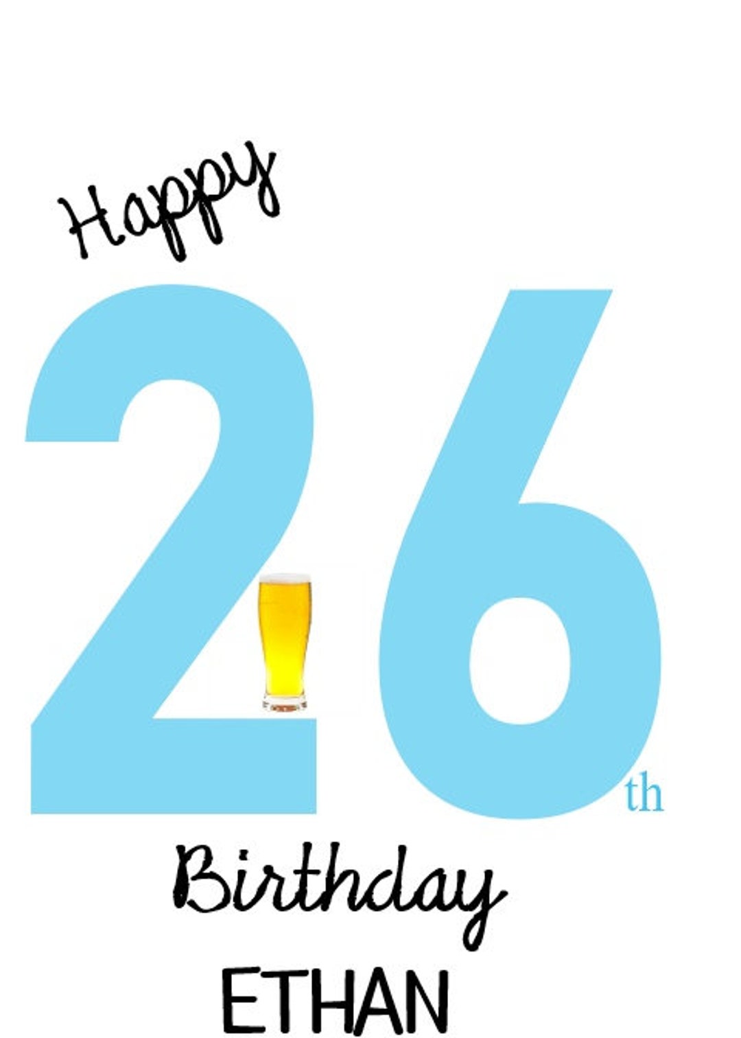 Personalised 26th Birthday Card for Him 26 Twenty Six - Etsy