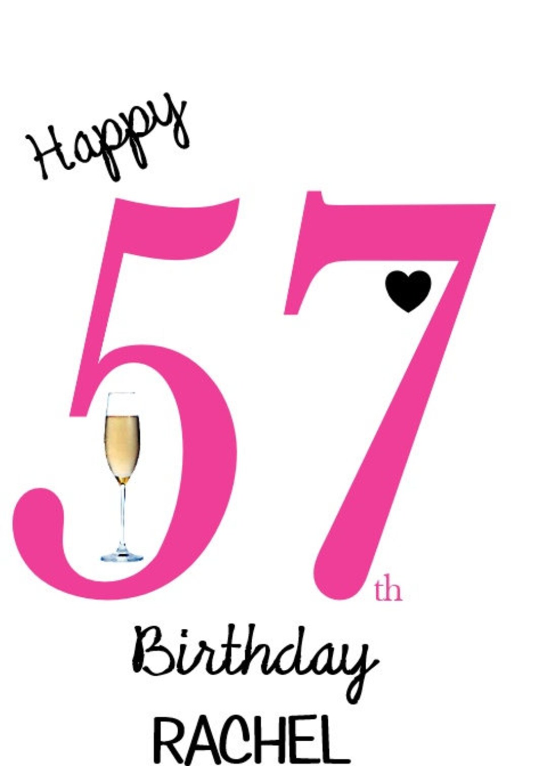 Personalised 57th Birthday Card for Her 57 Fifty Seven - Etsy