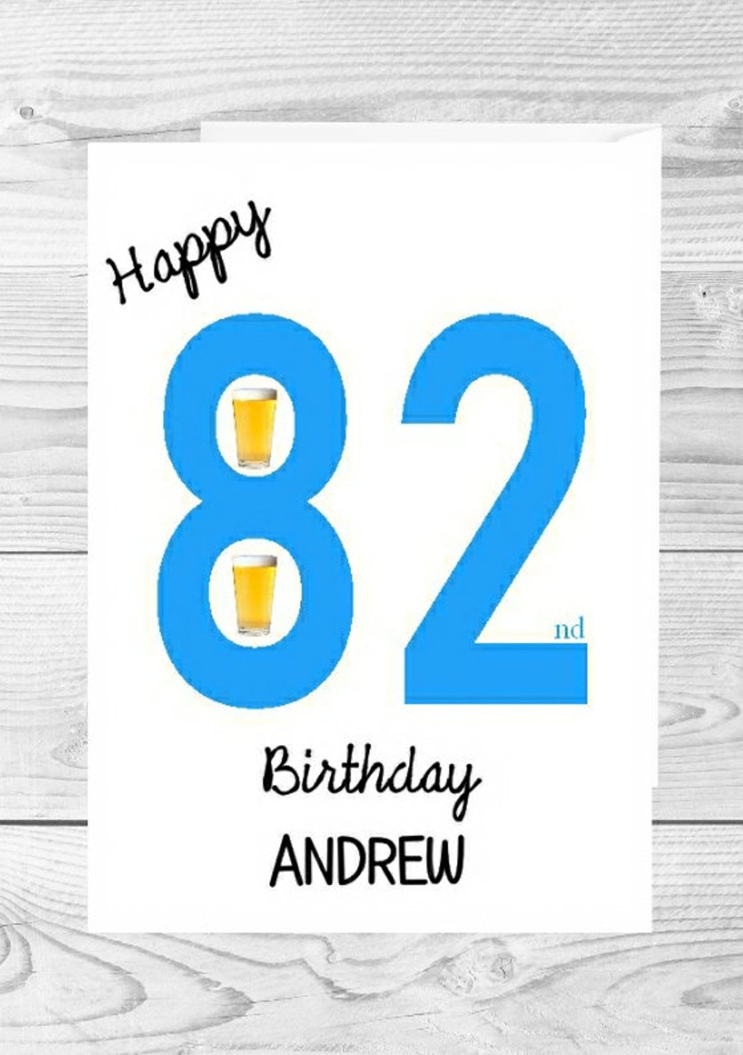 Personalised 82nd Birthday Card for Him - 82 - Eighty Two Years Old ...