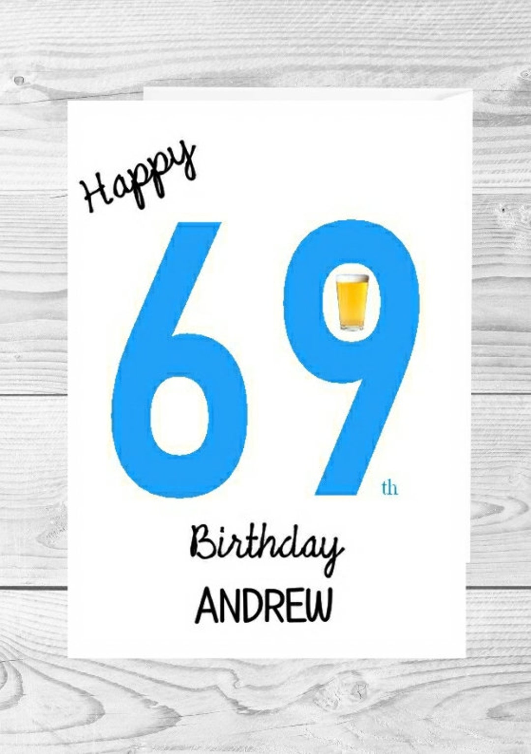 Personalised 69th Birthday Card for Him - 69 - Sixty Nine Years Old ...
