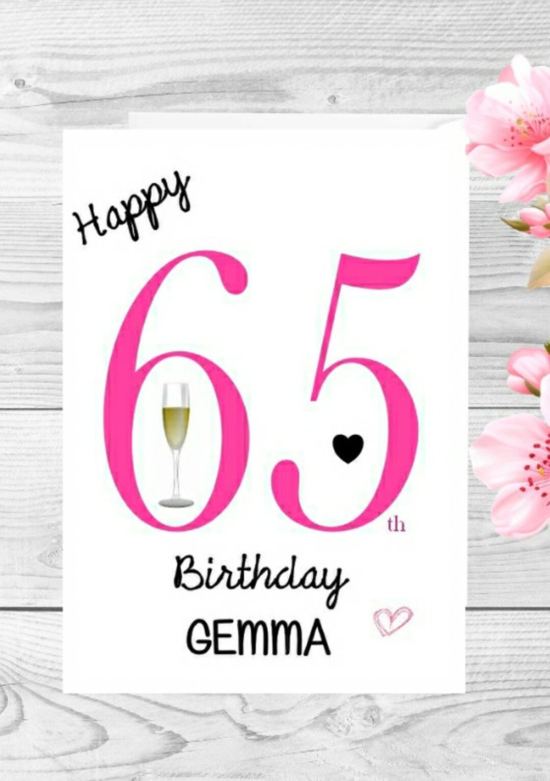 Personalised 65th Birthday Card for Her - 65 - Sixty Five Years Old ...