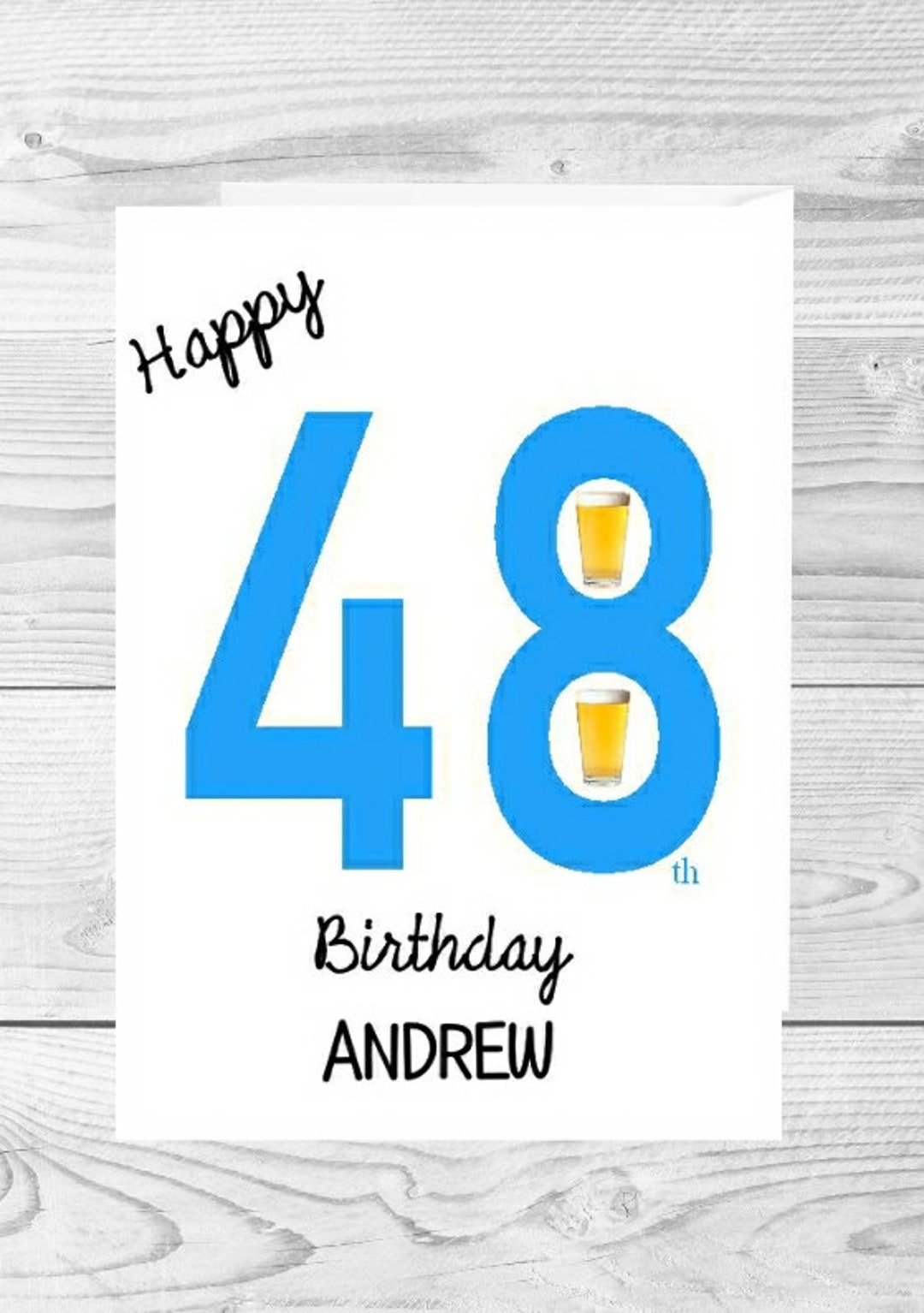 Personalised 48th Birthday Card for Him - 48 - Forty Eight Years Old ...