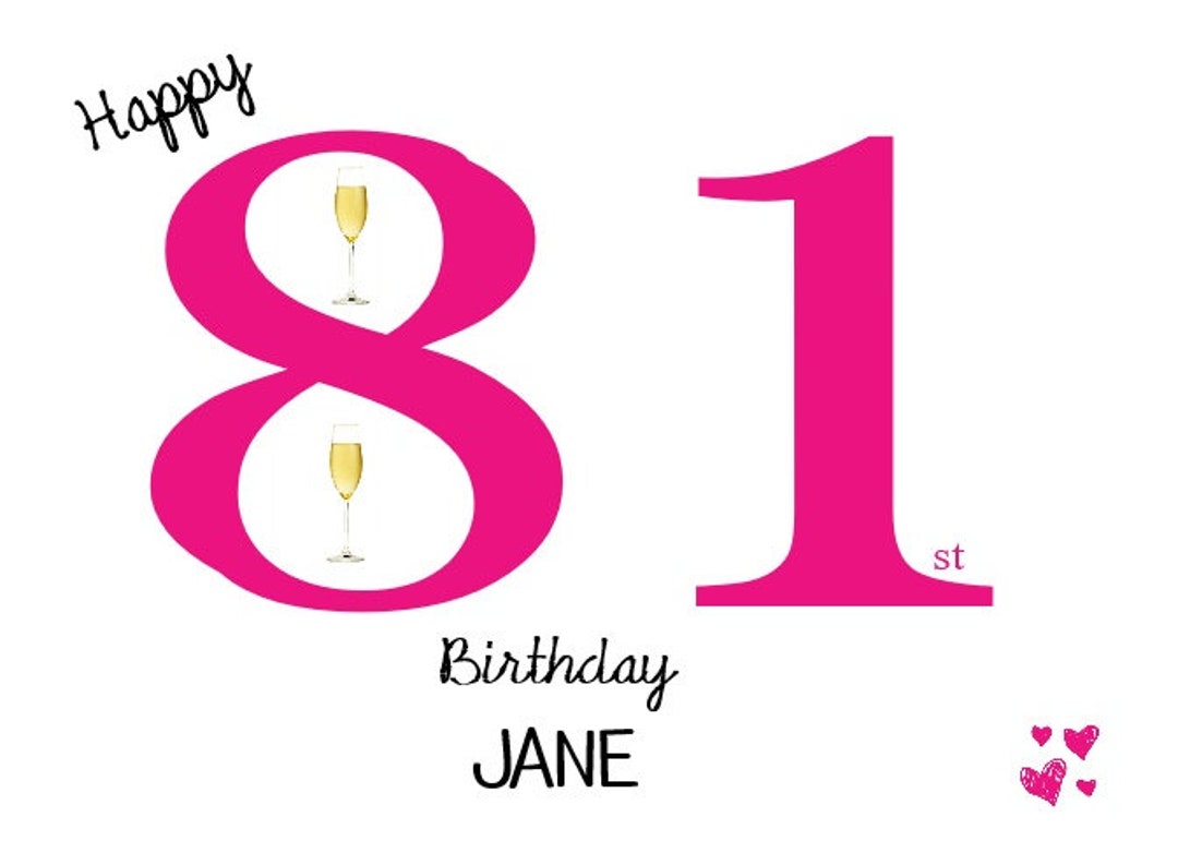 Personalised 81st Birthday Card for Her 81 Eighty One - Etsy