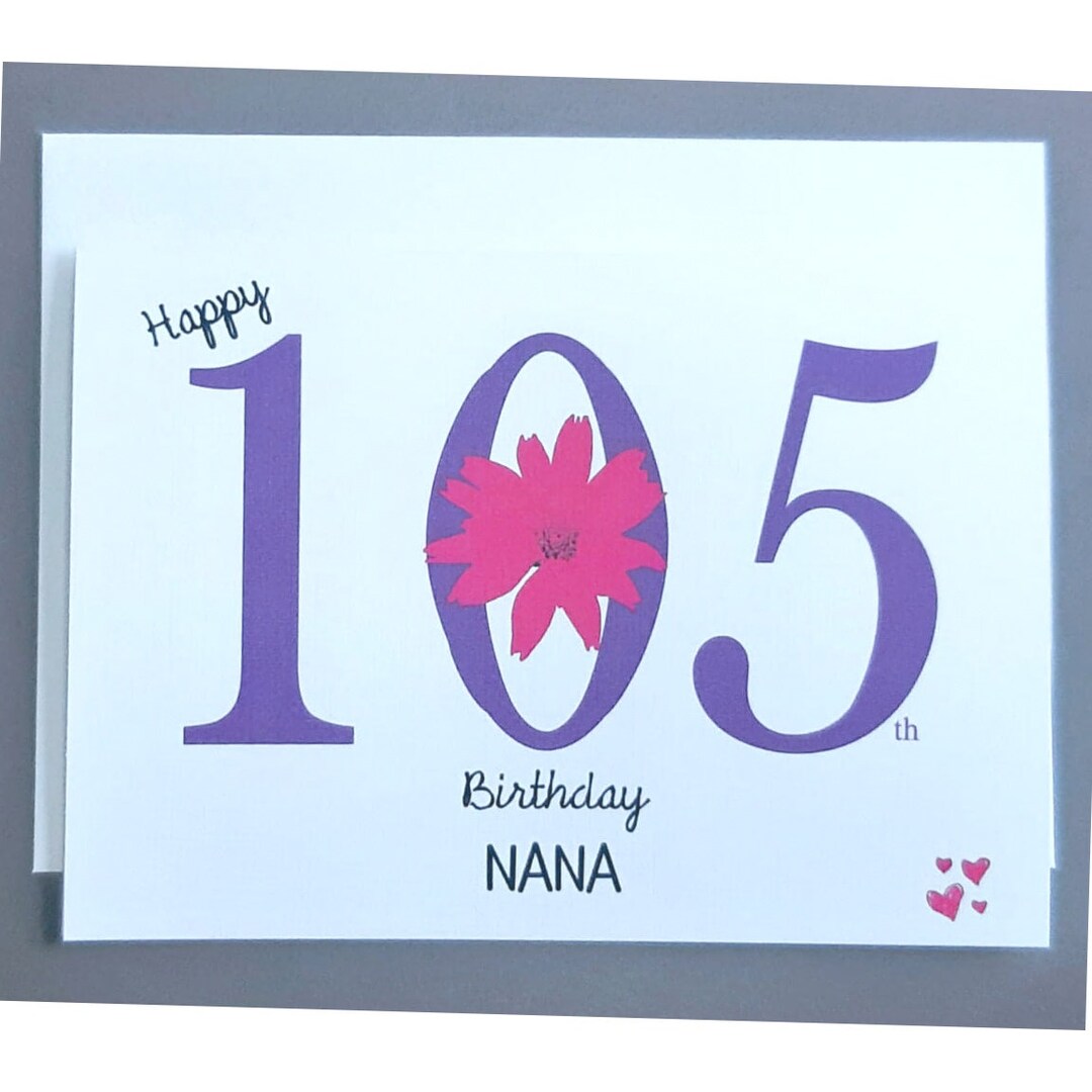 Personalised 105th Birthday Card for Her 105 One Hundred - Etsy