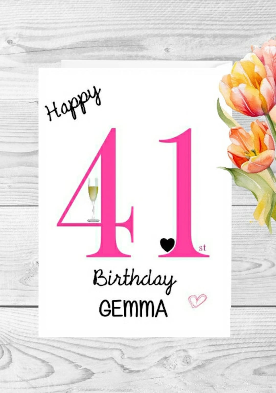 Personalised 41st Birthday Card for Her - 41 - Forty One Years Old ...
