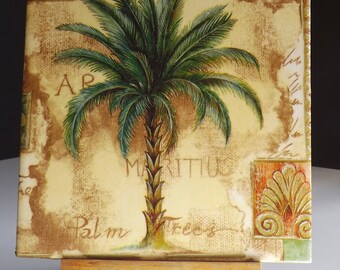 Ceramic Tile Palm Tree - Etsy