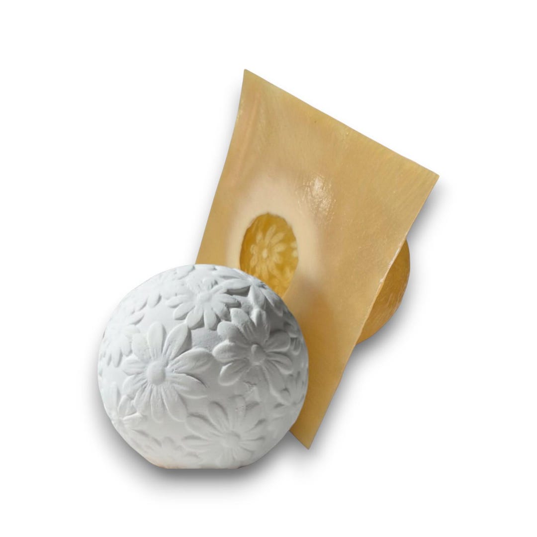Latex Mold Flower Sphere | 3D Casting Mold With Floral Relief for ...