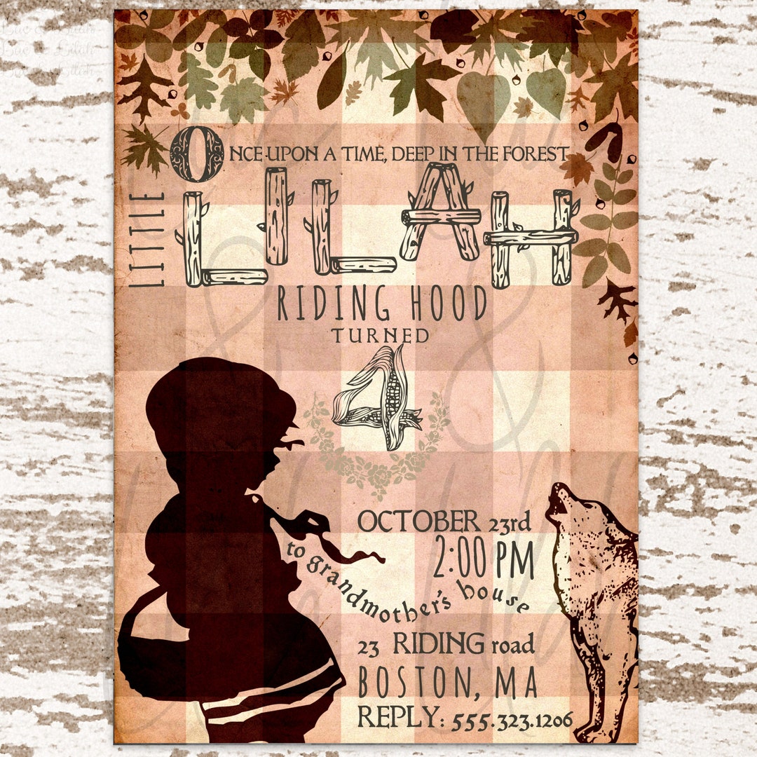 Storybook Picnic - Little Red Riding Hood Picnic Party Invitation - Etsy
