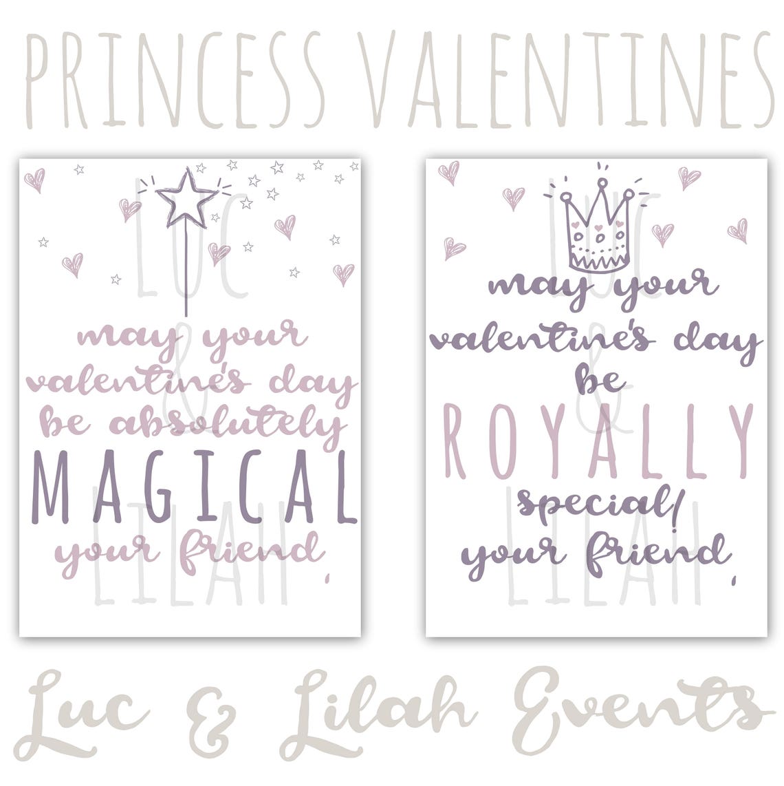 Princess Valentine's Day Cards / Princess Valentines - Etsy