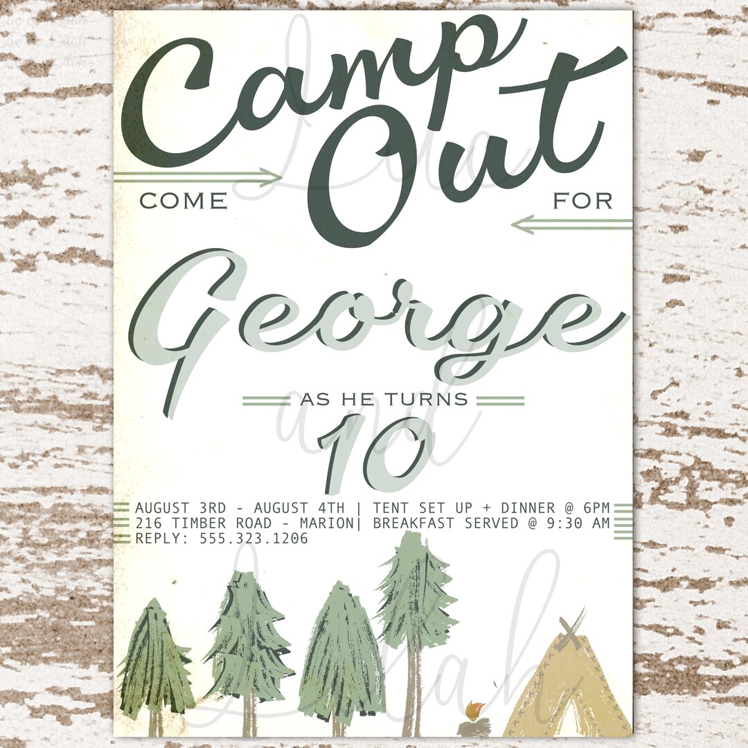 Camping Themed Invitation / Camping Invitation / Boys Camping ...