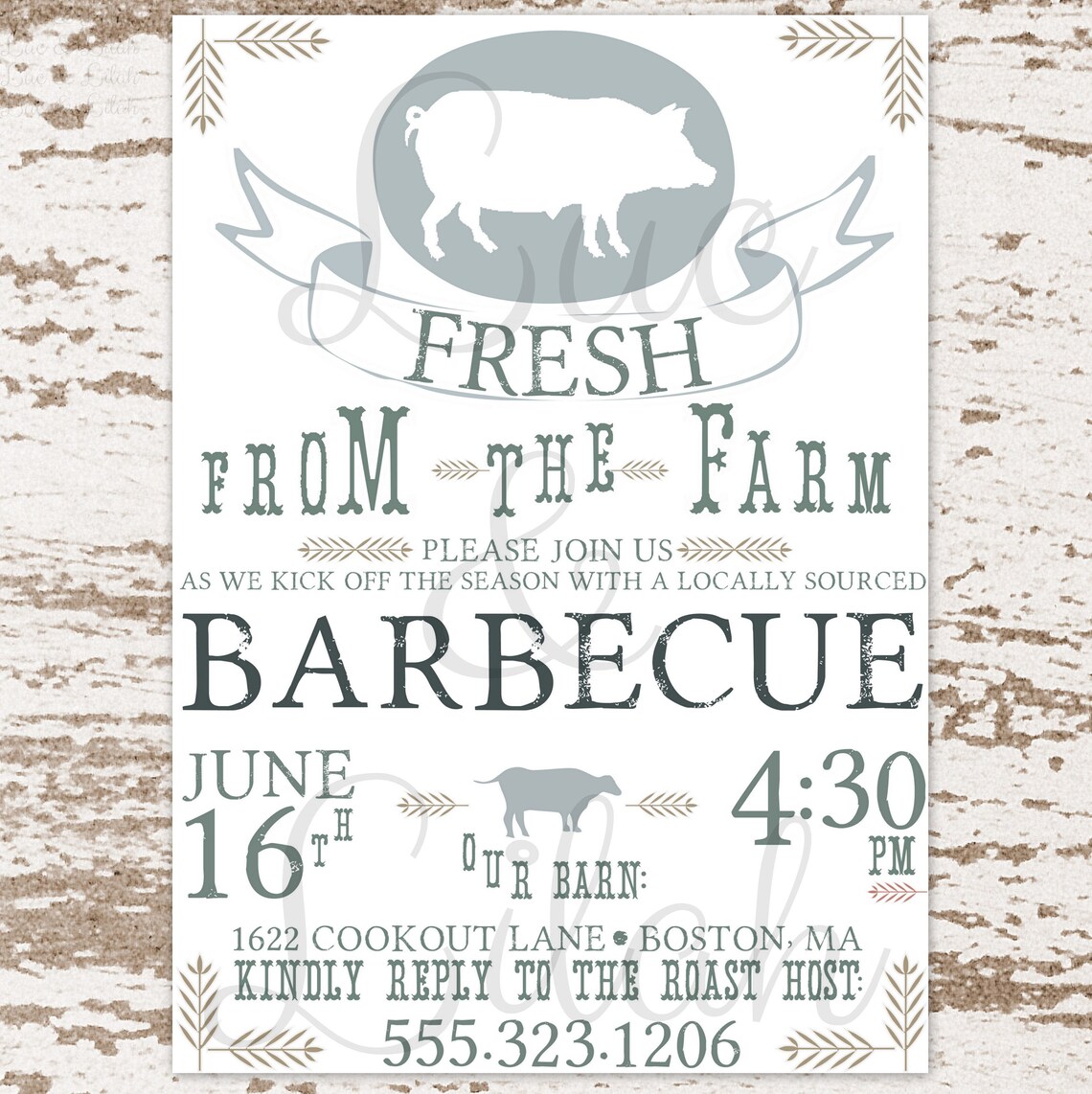 Farm Fresh: Farm Party Invitation / Barnyard Party Invitation - Farmer ...
