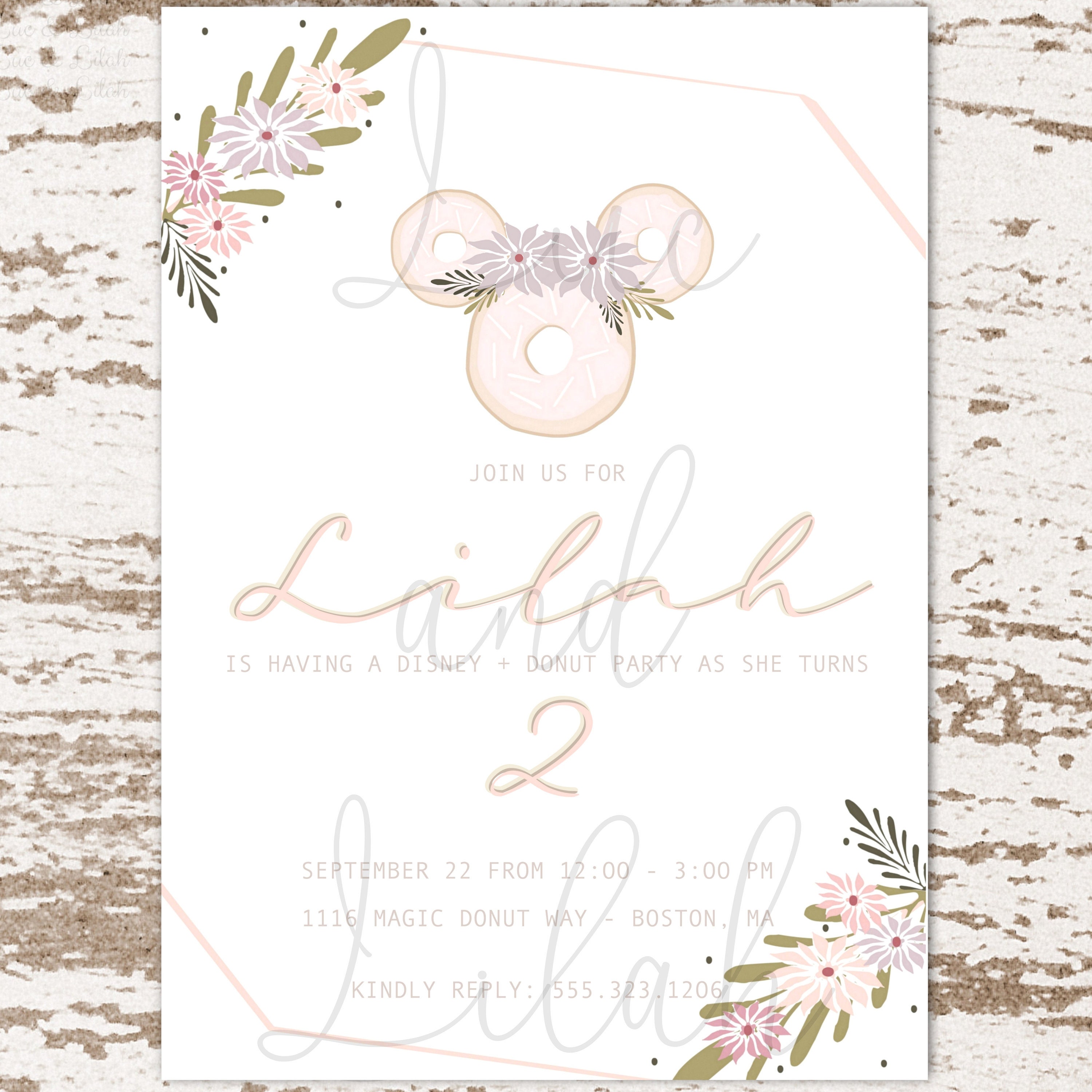 Disney and Donuts Invitation / Disneyland Invitation / Disney - Etsy