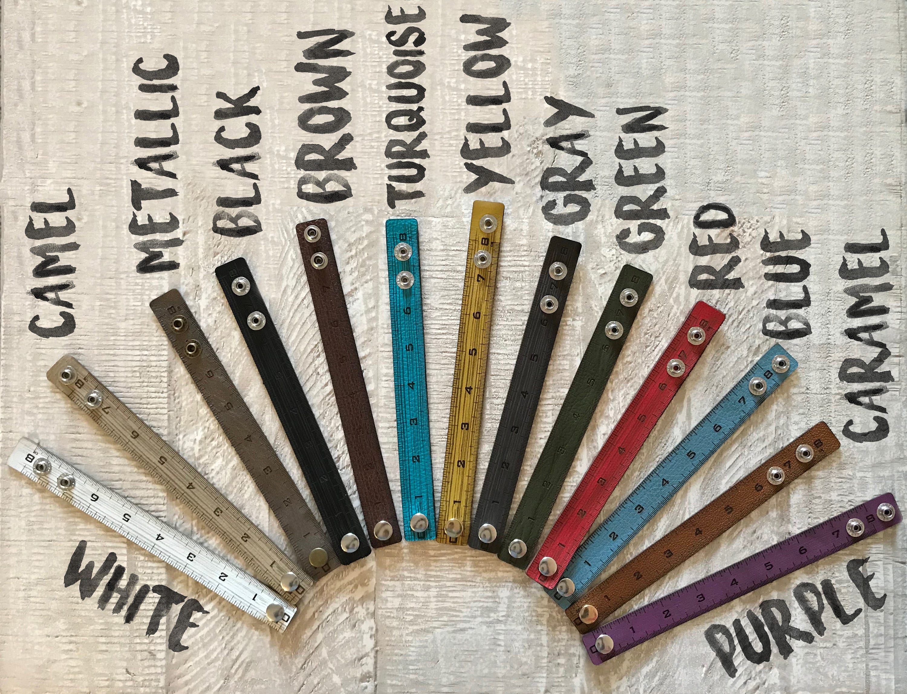 Ruler Leather Bracelet, Back to School, Measuring Tape Bracelet - Etsy