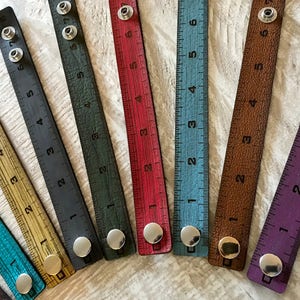 Ruler Leather Bracelet, Back to School, Measuring Tape Bracelet - Etsy