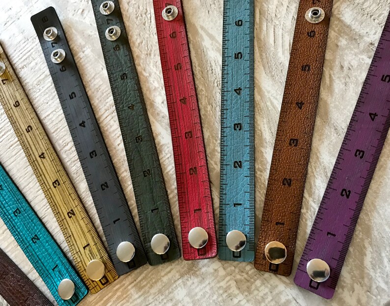 Ruler Leather Bracelet Back to School Measuring Tape - Etsy