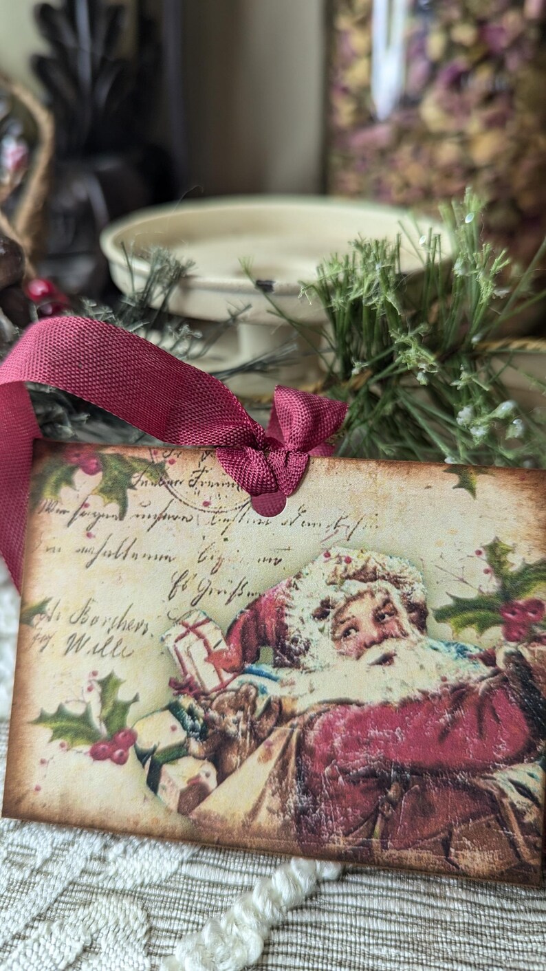 Christmas Gift Tags Set of 8 Vintage Style Christmas Set of Gift Tags ...