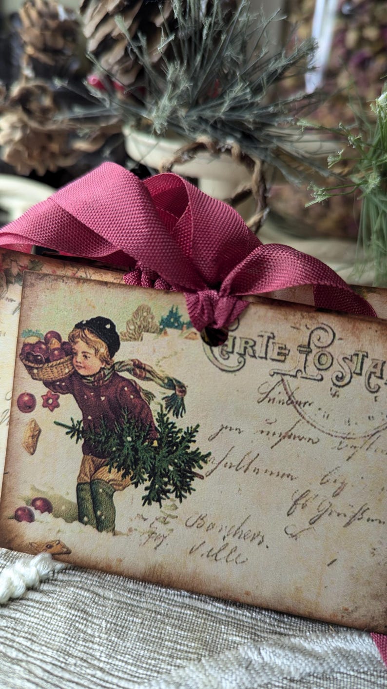 Christmas Gift Tags Set of 8 Vintage Style Christmas Set of Gift Tags ...