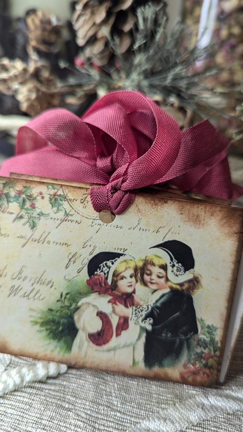 Christmas Gift Tags Set of 8 Vintage Style Christmas Set of Gift Tags ...