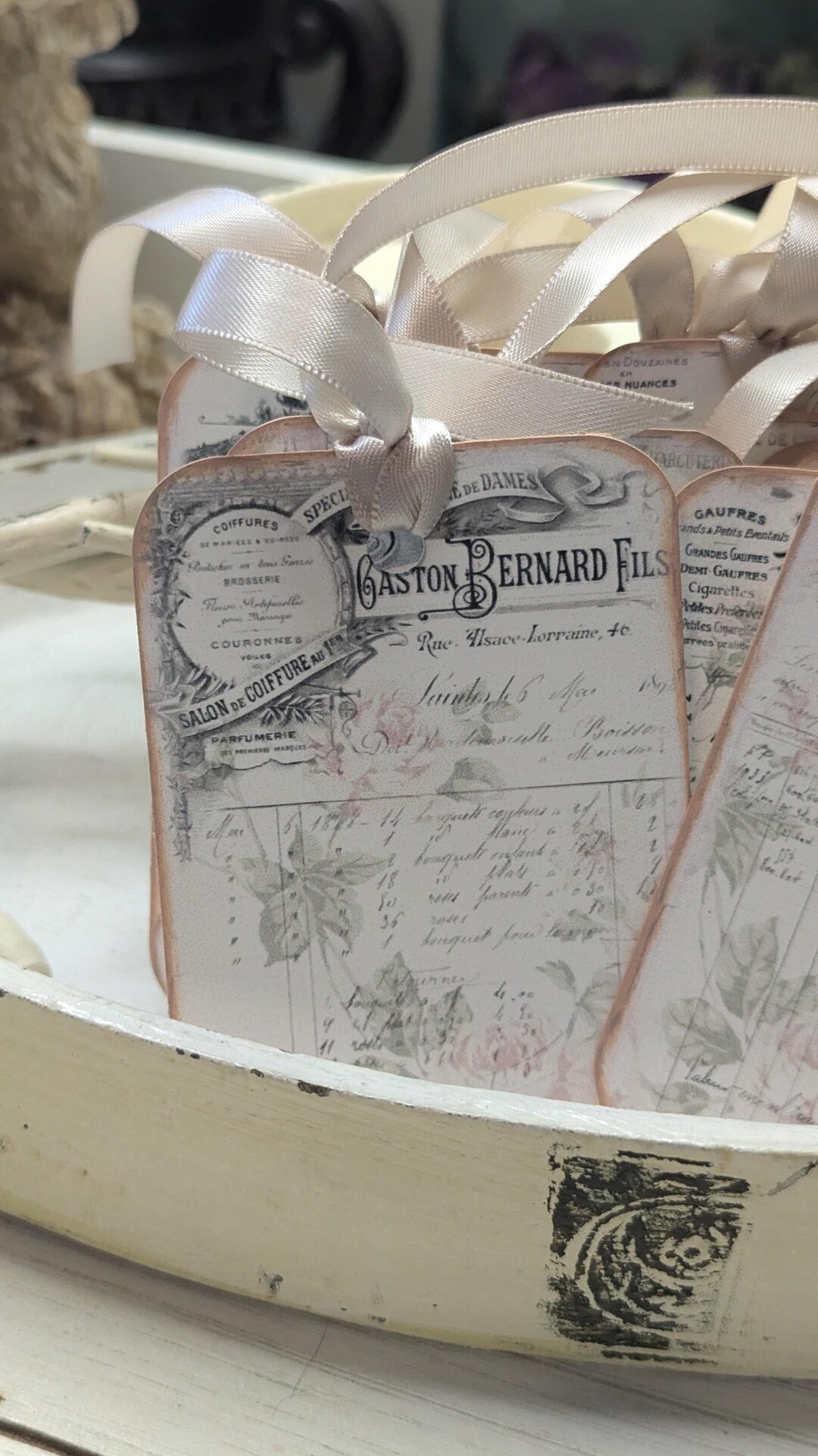 Gift Tags French Script Shabby Farmhouse Gift Tags Set of 9 - Etsy