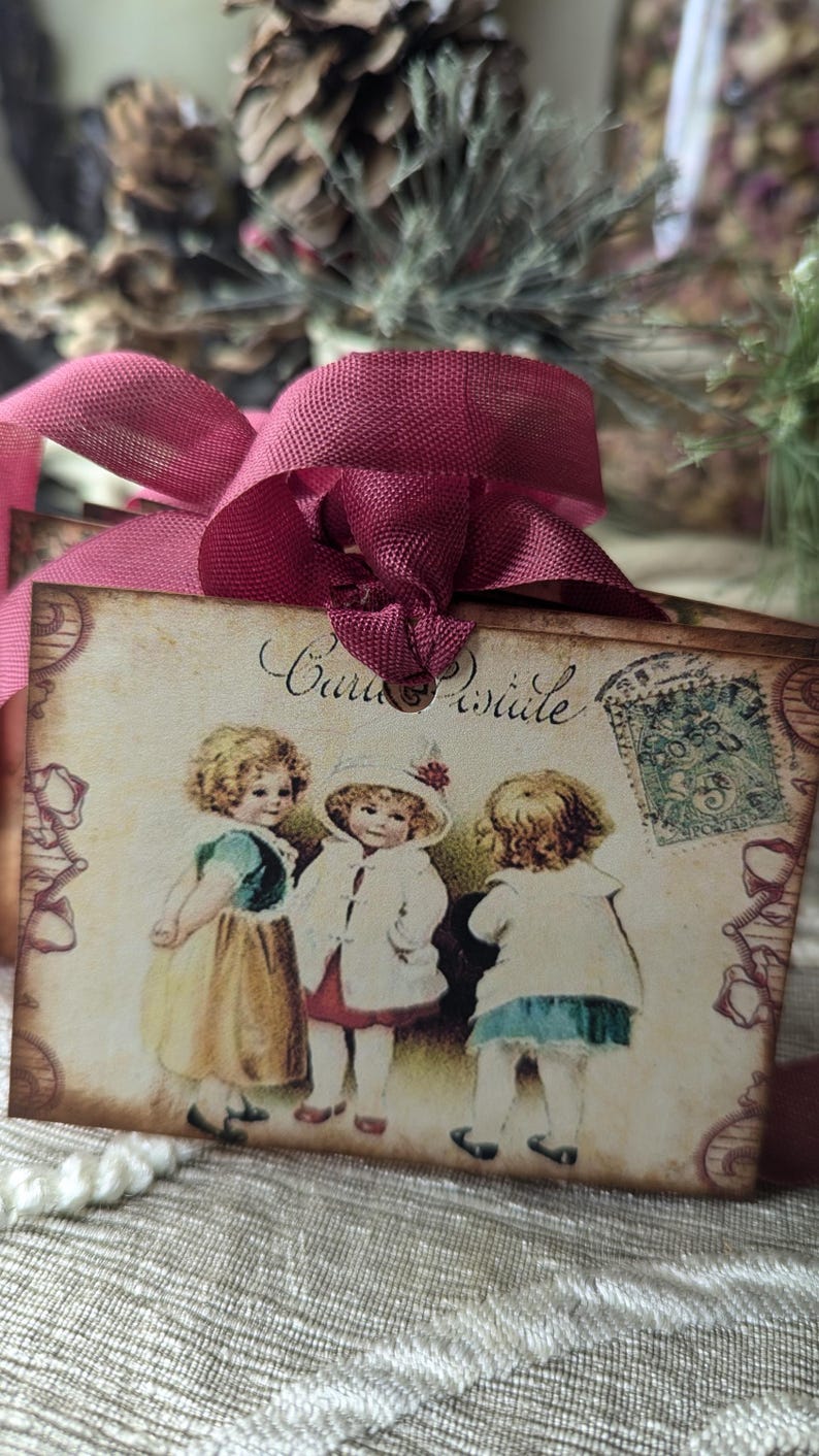 Christmas Gift Tags Set of 8 Vintage Style Christmas Set of Gift Tags ...