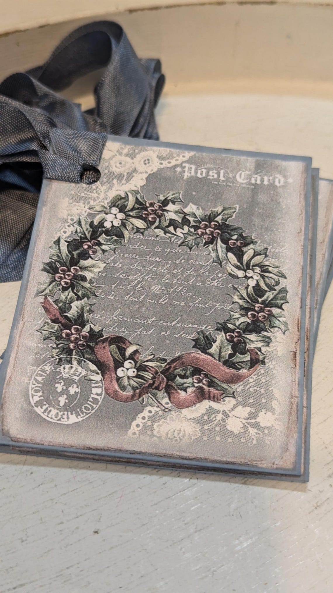 French Design Christmas Gift Tags Wreath Gift Tags Christmas Angel Set ...