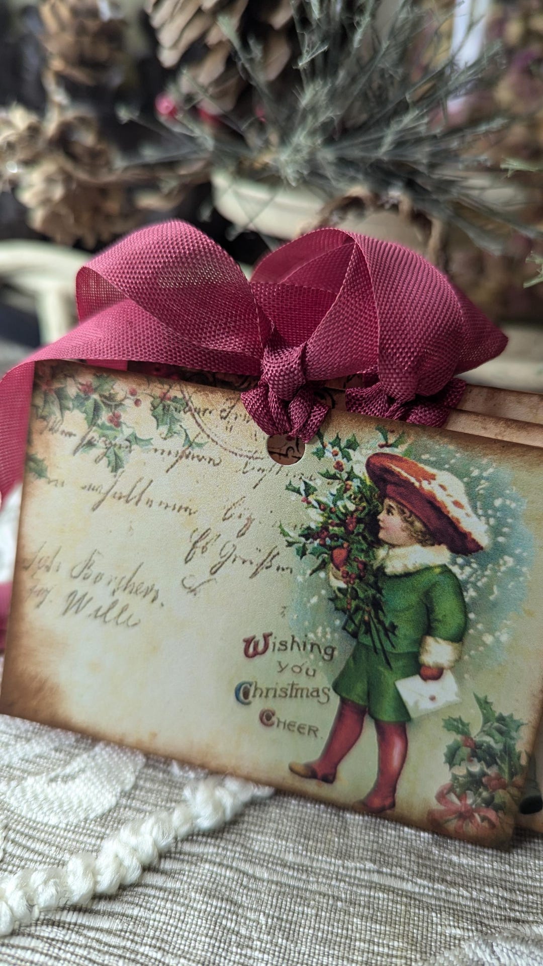 Christmas Gift Tags Set of 8 Vintage Style Christmas Set of Gift Tags ...