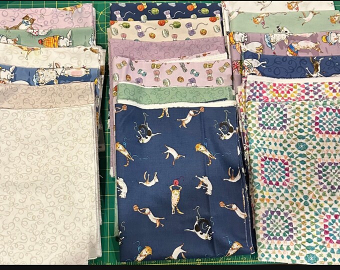 HAVING A BALL One Yard Bundle of Fabric 18 Cuts From Anita Jeram 100% ...