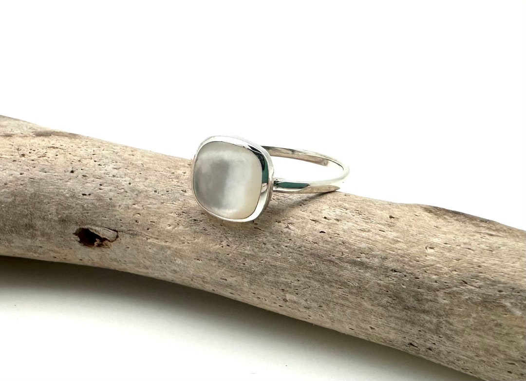 Mother of Pearl Square Ring 4-10 // 925 Sterling Silver // MOP Square ...