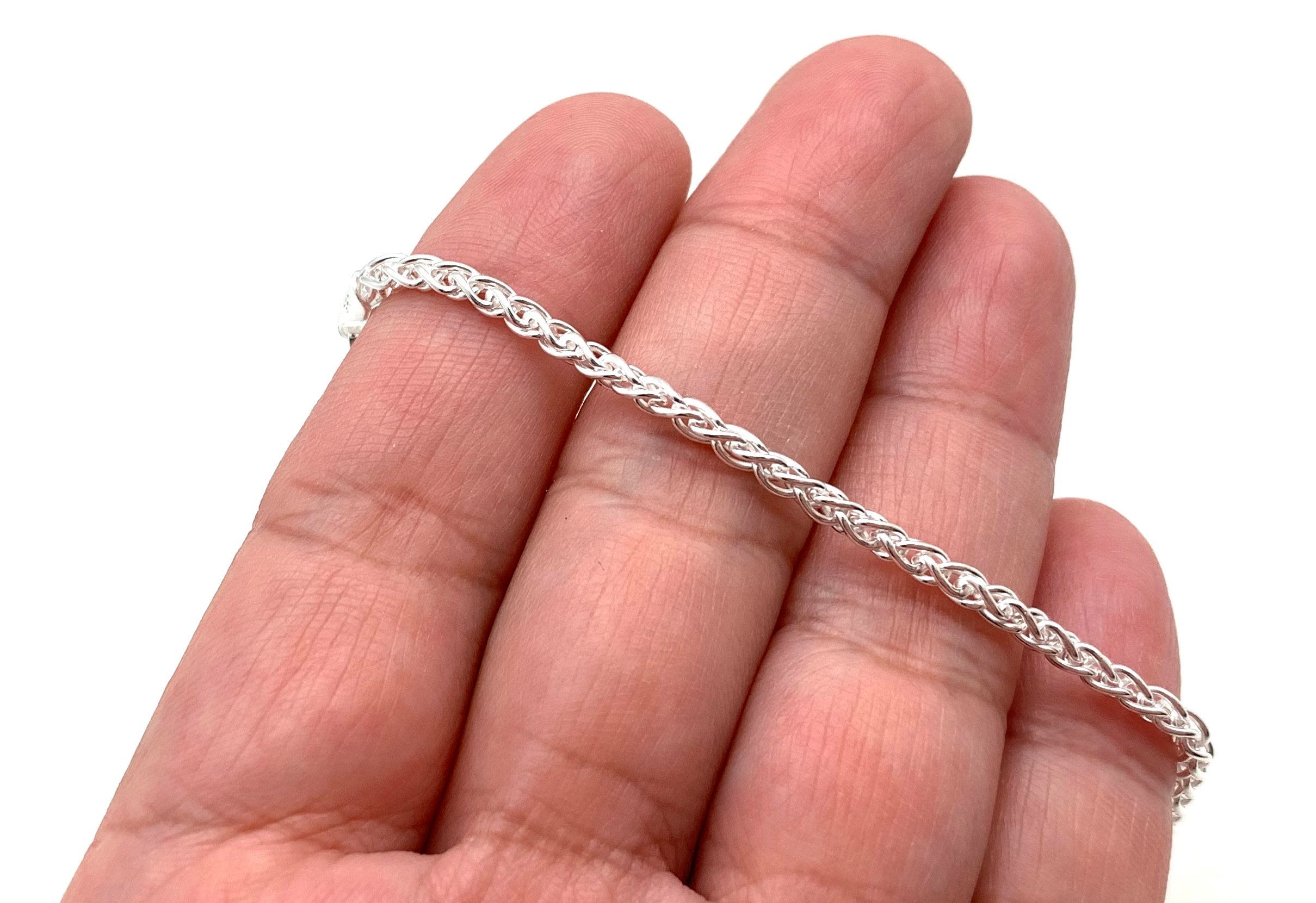 Silver Wheat Chain 2.5mm // Medium Gage Wheat Sterling Chain | Etsy