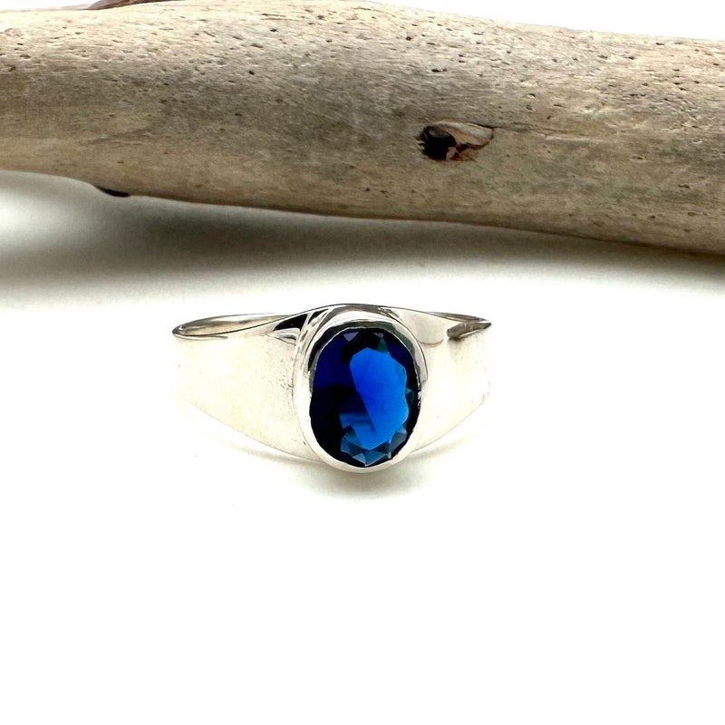 Sapphire Ring Silver - Etsy