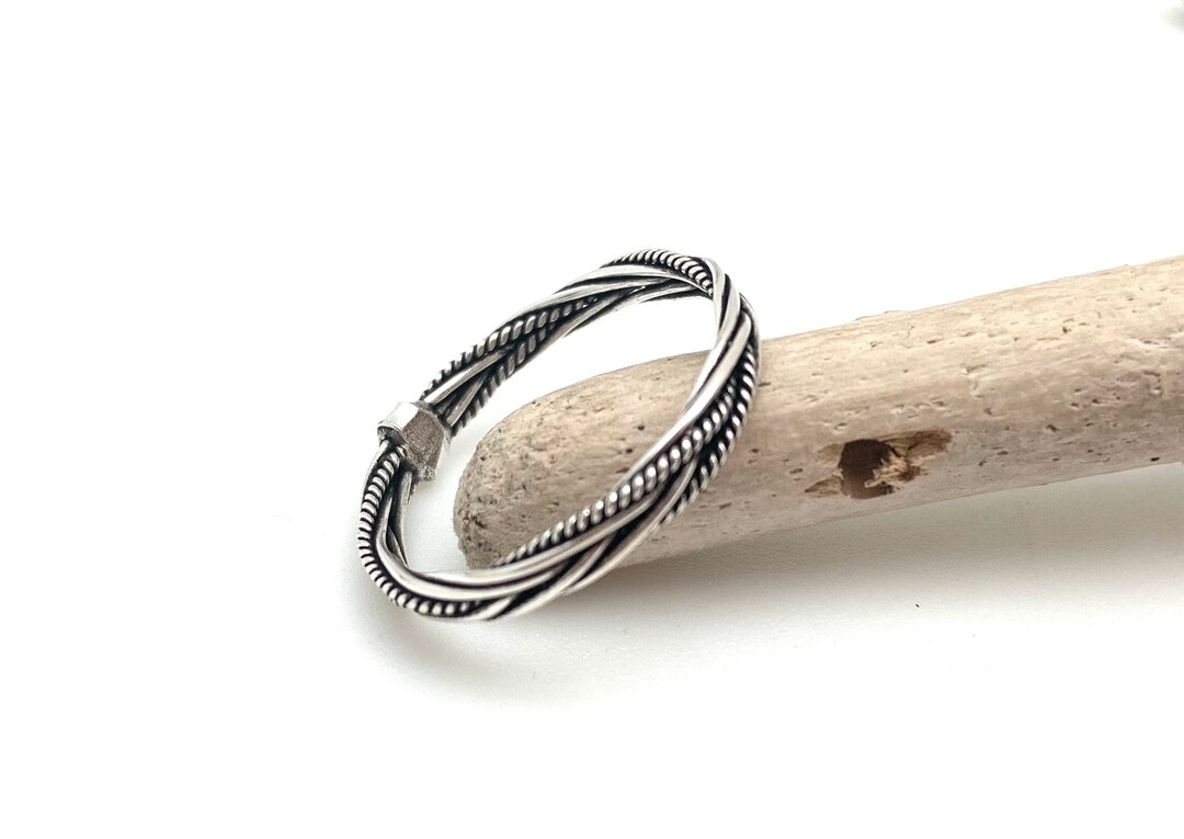 Silver Braided Rope Ring / Delicate Braided Ring / Men and Women Ring ...