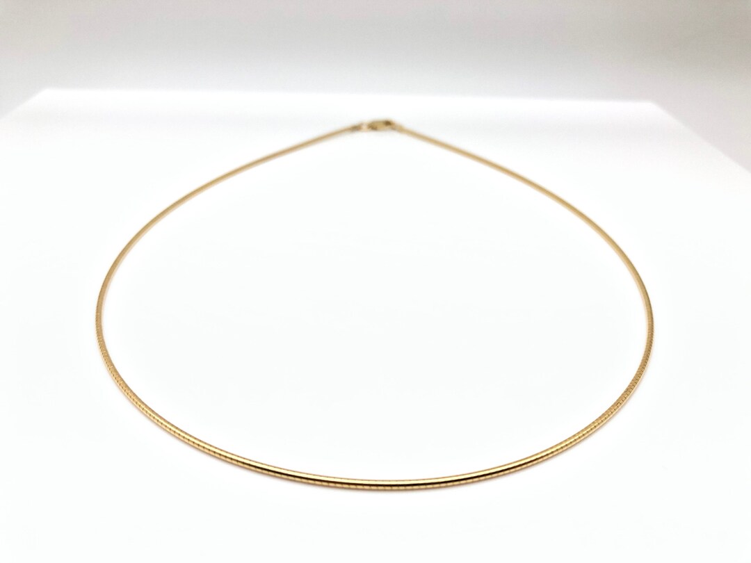 Gold Thin Round Omega Wire Choker 1.25mm // Gold Plated Over 925 ...