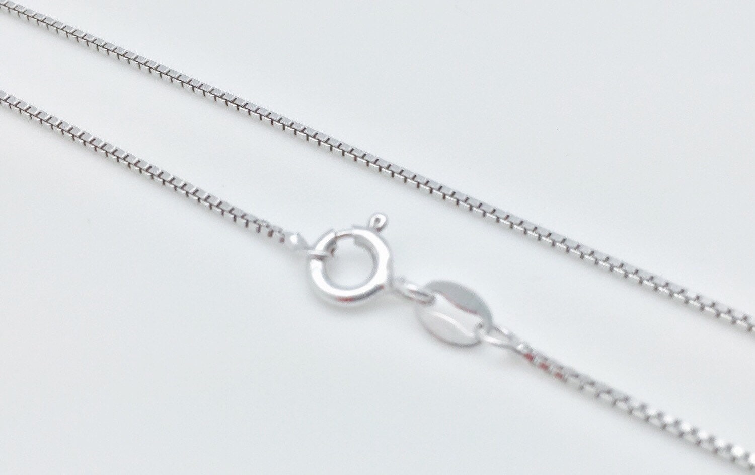 Thin Silver Box Chain // 1mm Thin Silver Box Chain // Everyday Silver ...