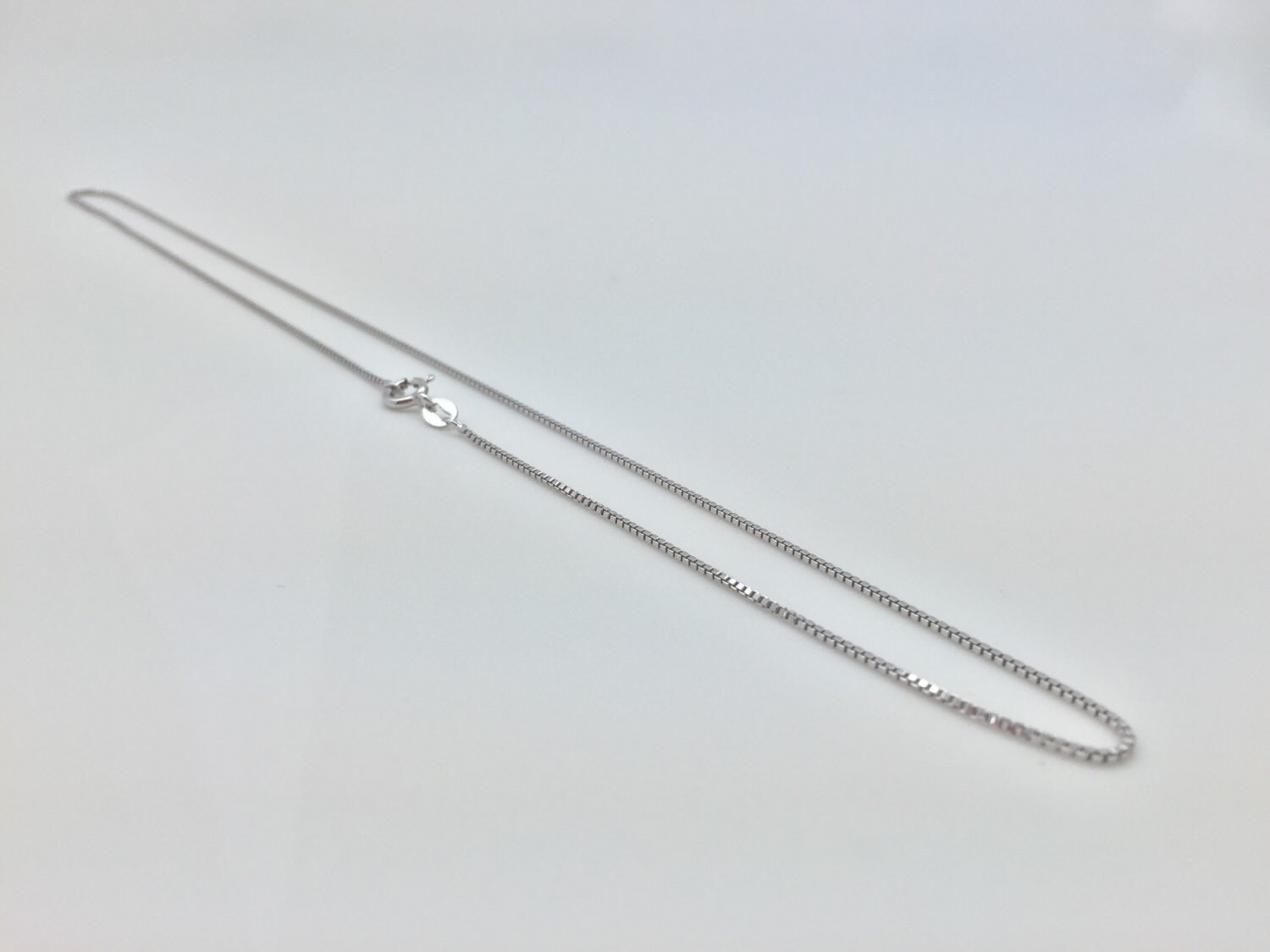 Thin Silver Box Chain // 1mm Thin Silver Box Chain // Everyday Silver ...