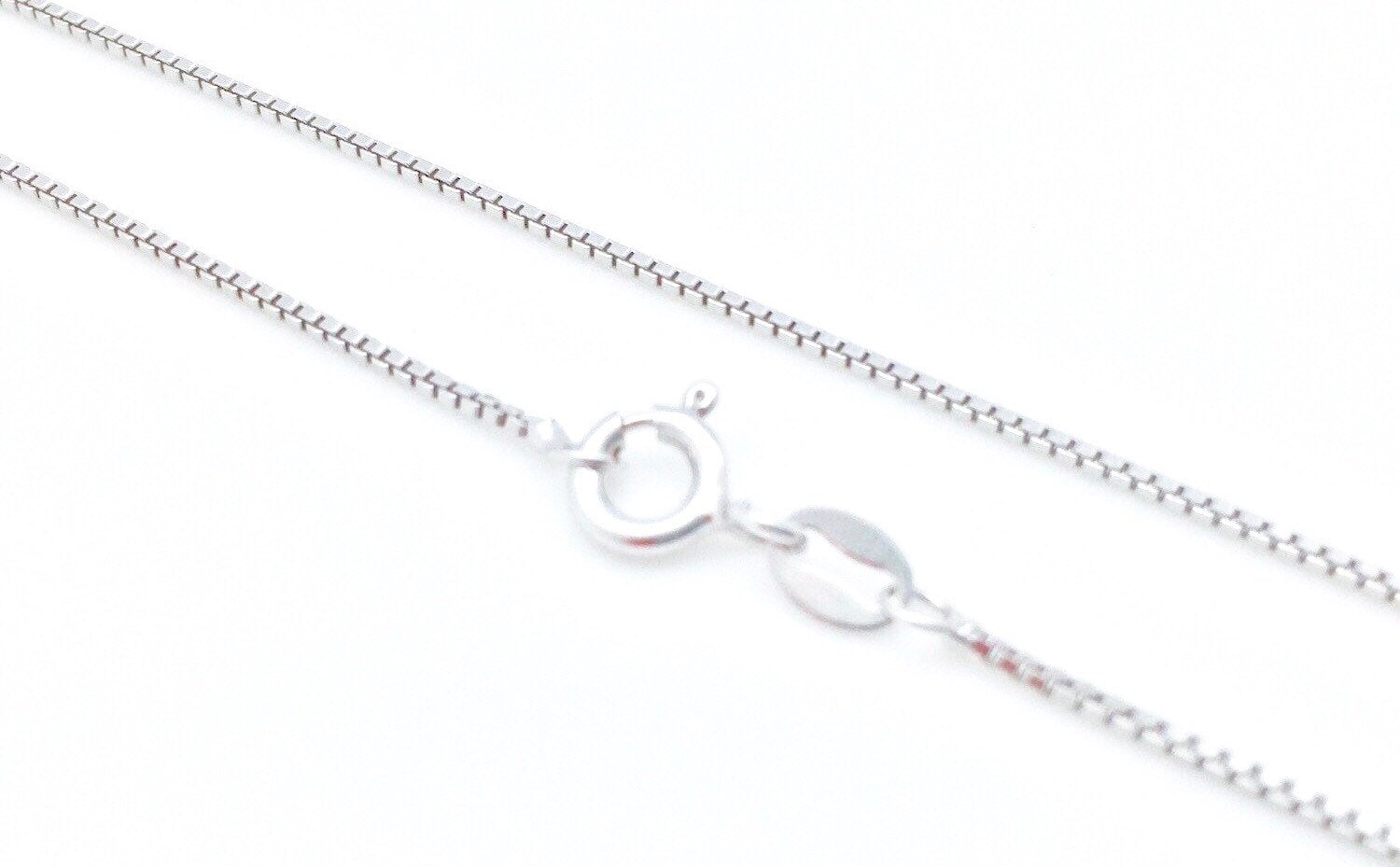 Thin Silver Box Chain // 1mm Thin Silver Box Chain // Everyday Silver ...