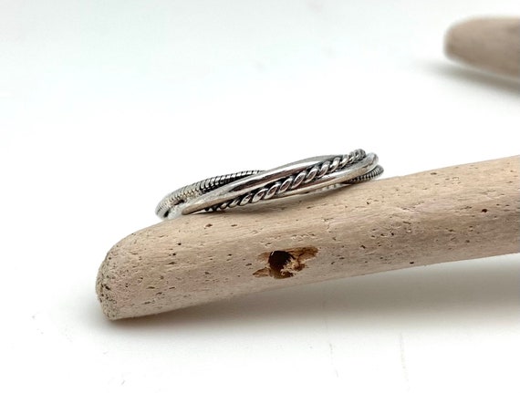 Silver Twisted Rope Ring / Braided Ring / Men and Women Ring / | Etsy