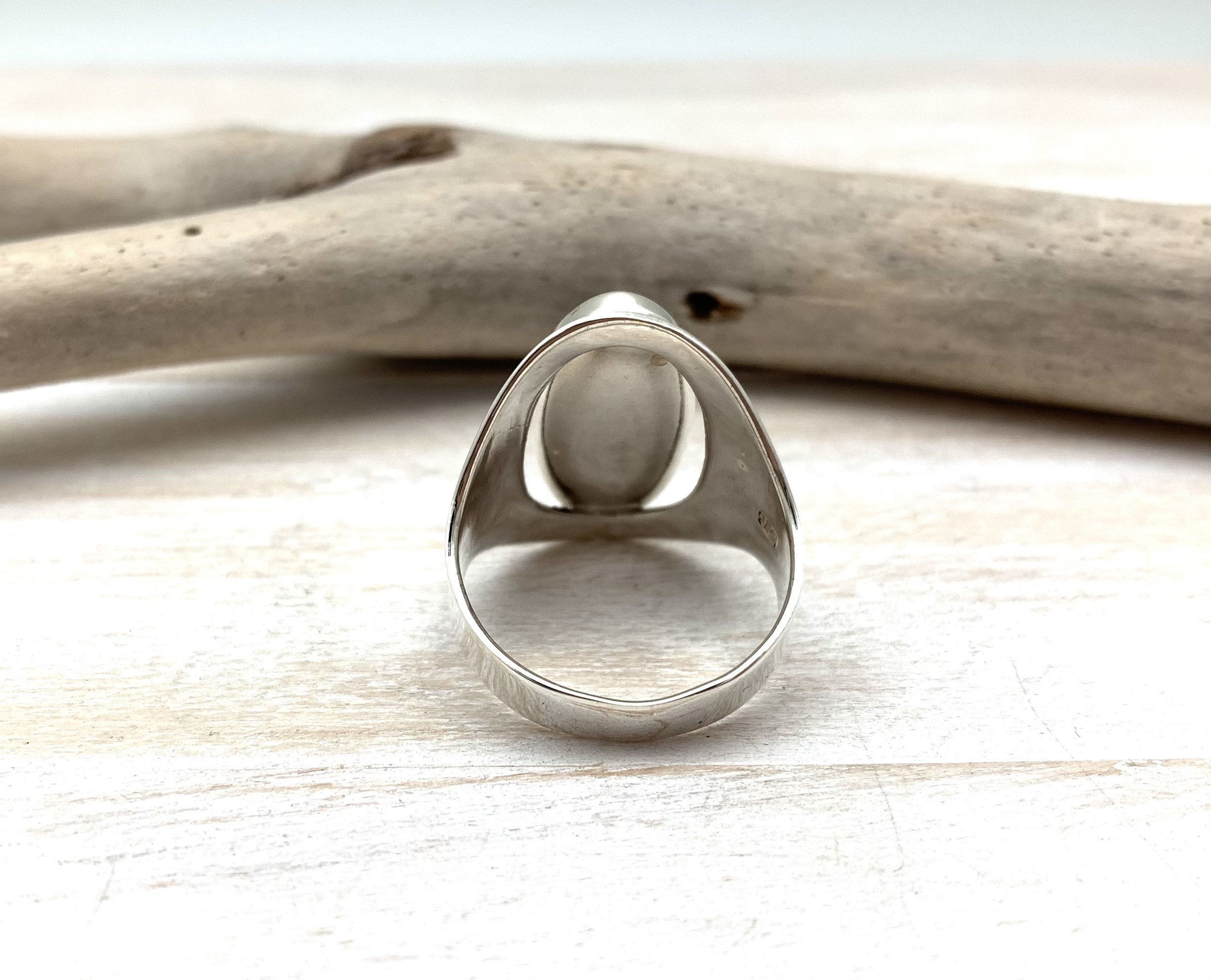 Modern Black Onyx Signet Ring Small Black Onyx Silver Ring | Etsy