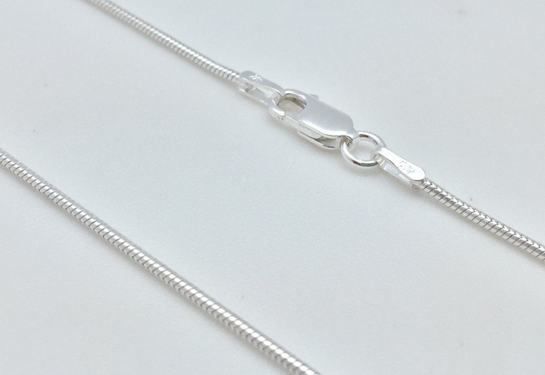 Thin Simple Silver Chain 1mm 025 // Snake Chain 1mm // Thin Gage ...