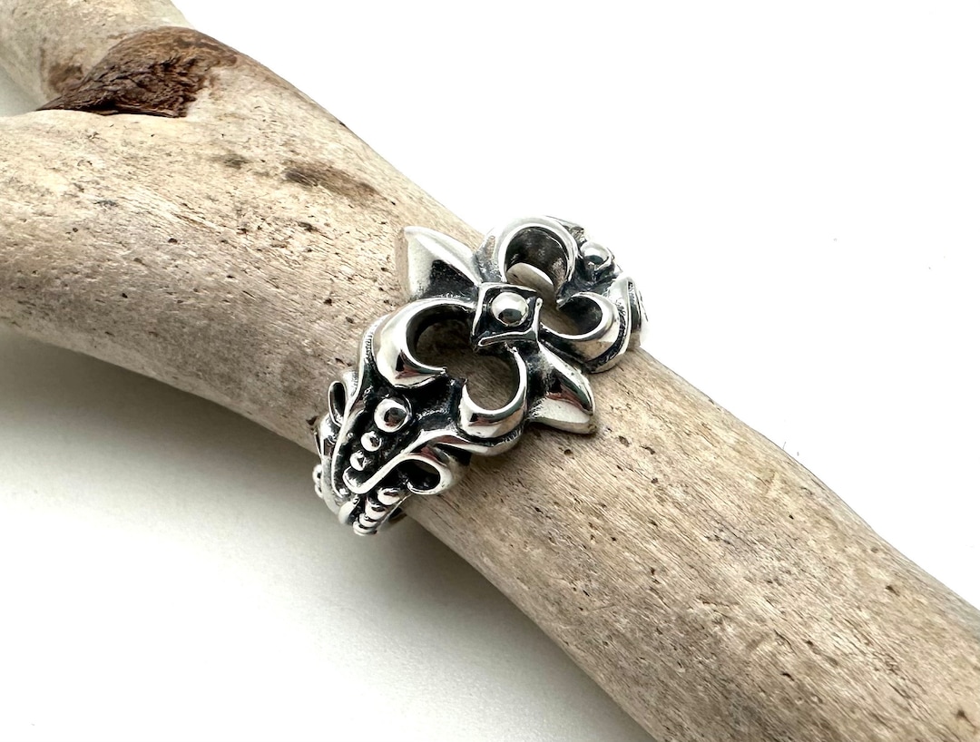 Silver Fleur De Lys Ring 5-10 / Bead Fleur De Lys Ring 13mm / - Etsy