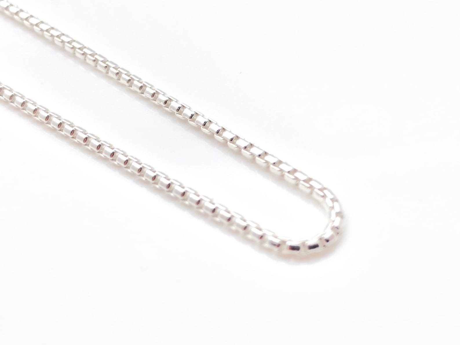 Silver Round Box Chain / 1.5mm Round Box Chain / 16", 18", 20", 22", 24 ...