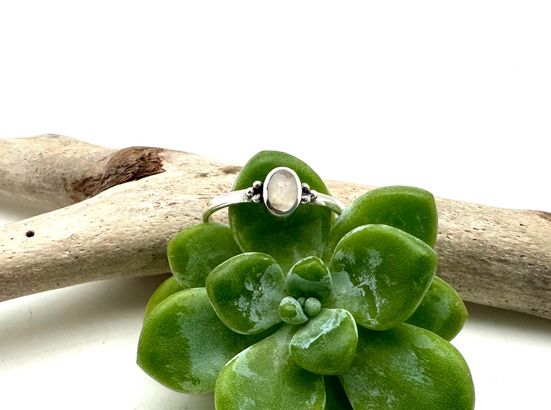 Moonstone Silver Ring 4-10 / Small Moonstone Ring / Minimalist ...