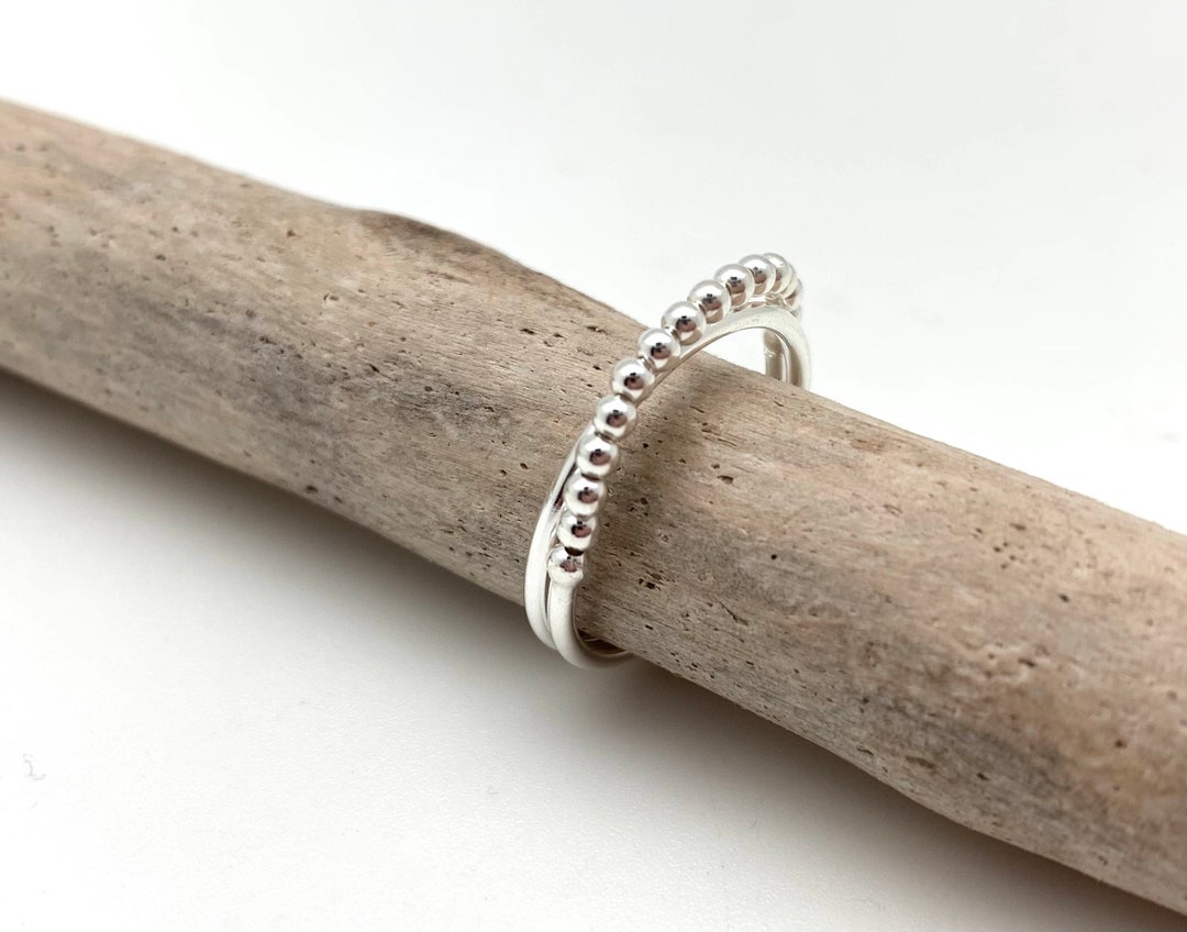Silver Tiny Beads Ring 6, 7, 8, 9 / Simple Minimalist Silver Ring ...