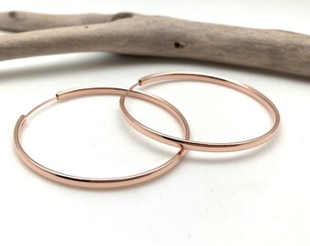 Rose Gold Hoops - Etsy