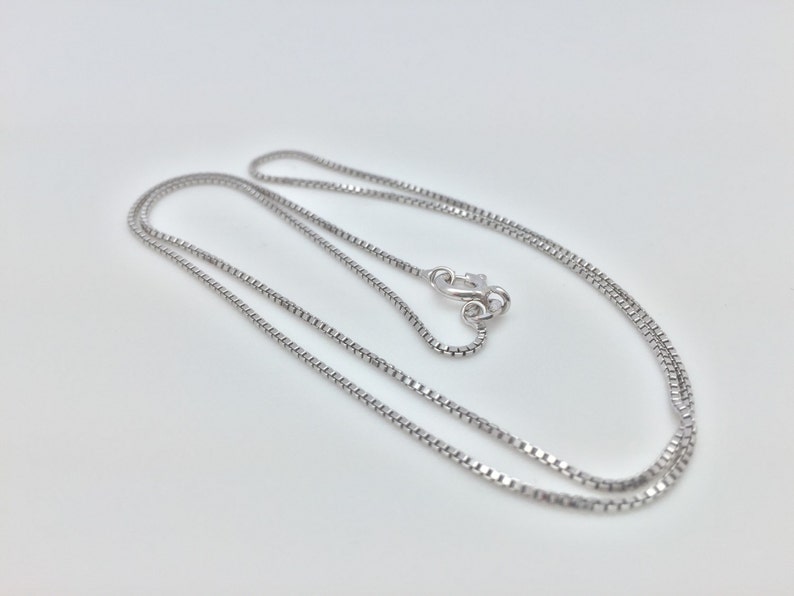 Thin Silver Box Chain // 1mm Thin Silver Box Chain // Everyday Silver ...
