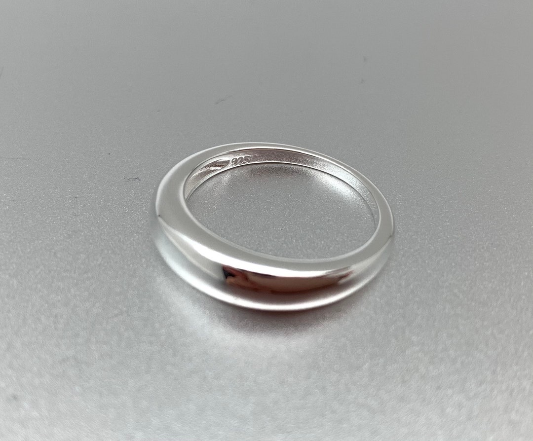 Minimalist Sterling Silver Dome Ring, Convex Band (5mm) - Etsy