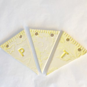 A to Z Pastel Textured Ceramic Bunting Four Colours Each - Etsy